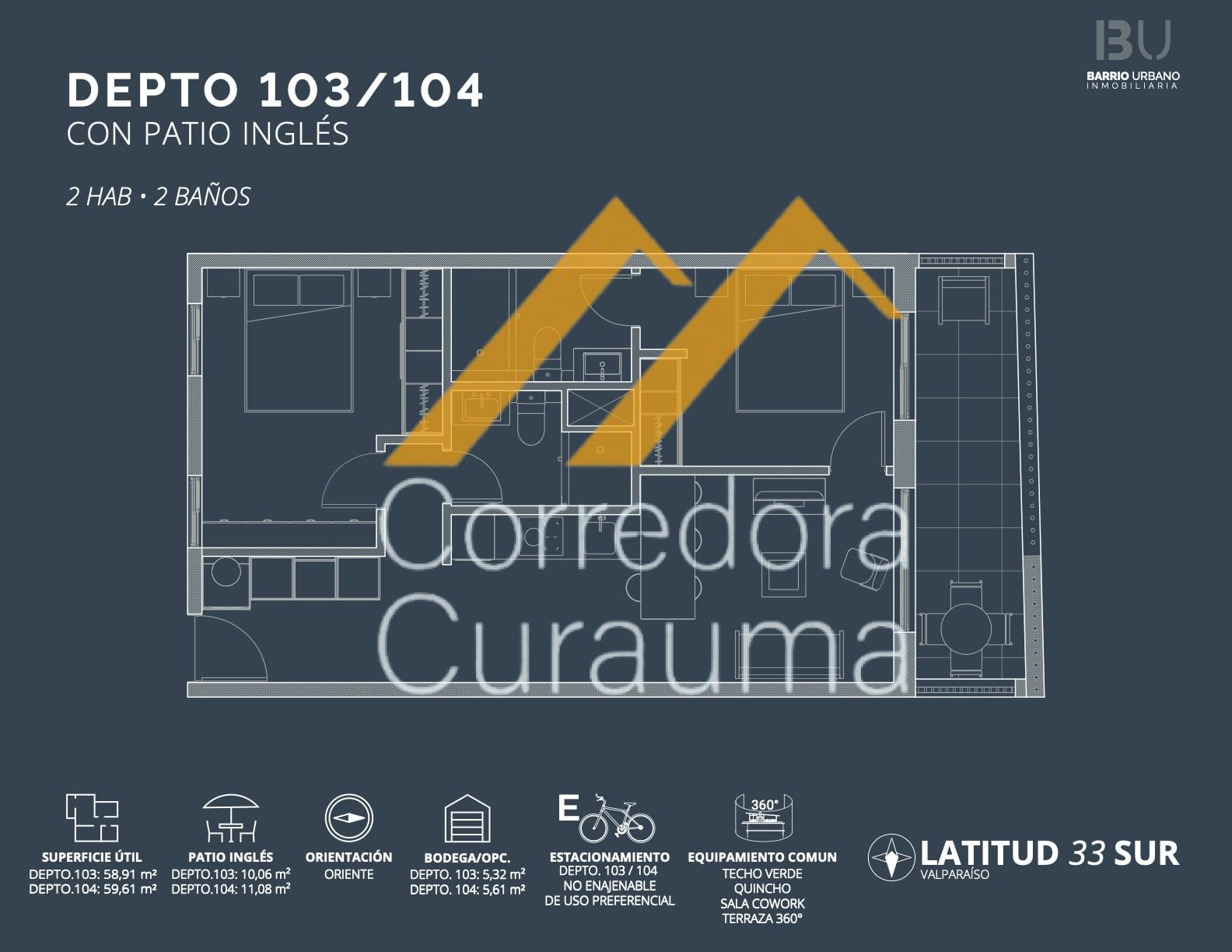 Edificio “Latitud 33° SUR” Valparaíso. - Corredora Curauma