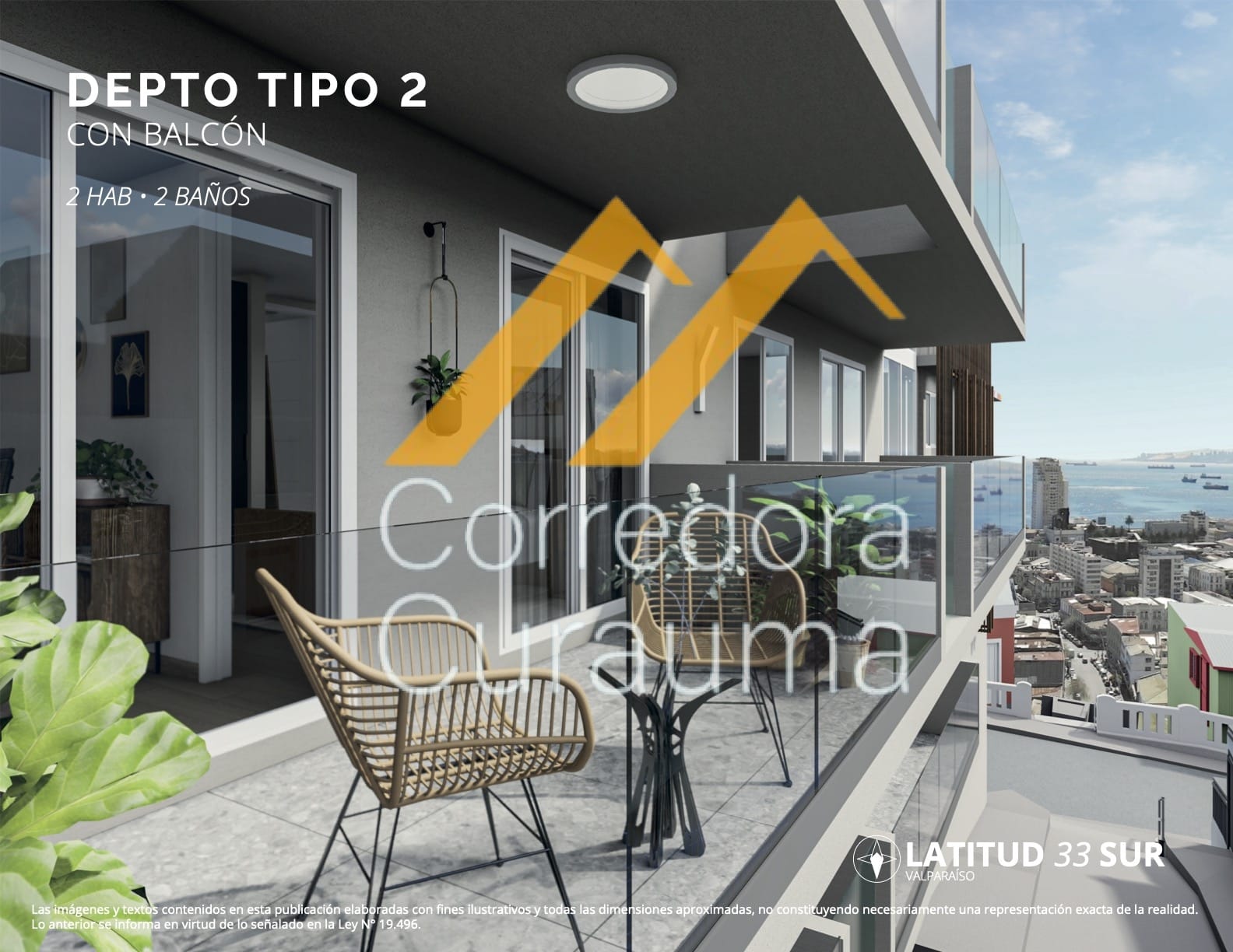 Edificio “Latitud 33° SUR” Valparaíso. - Corredora Curauma