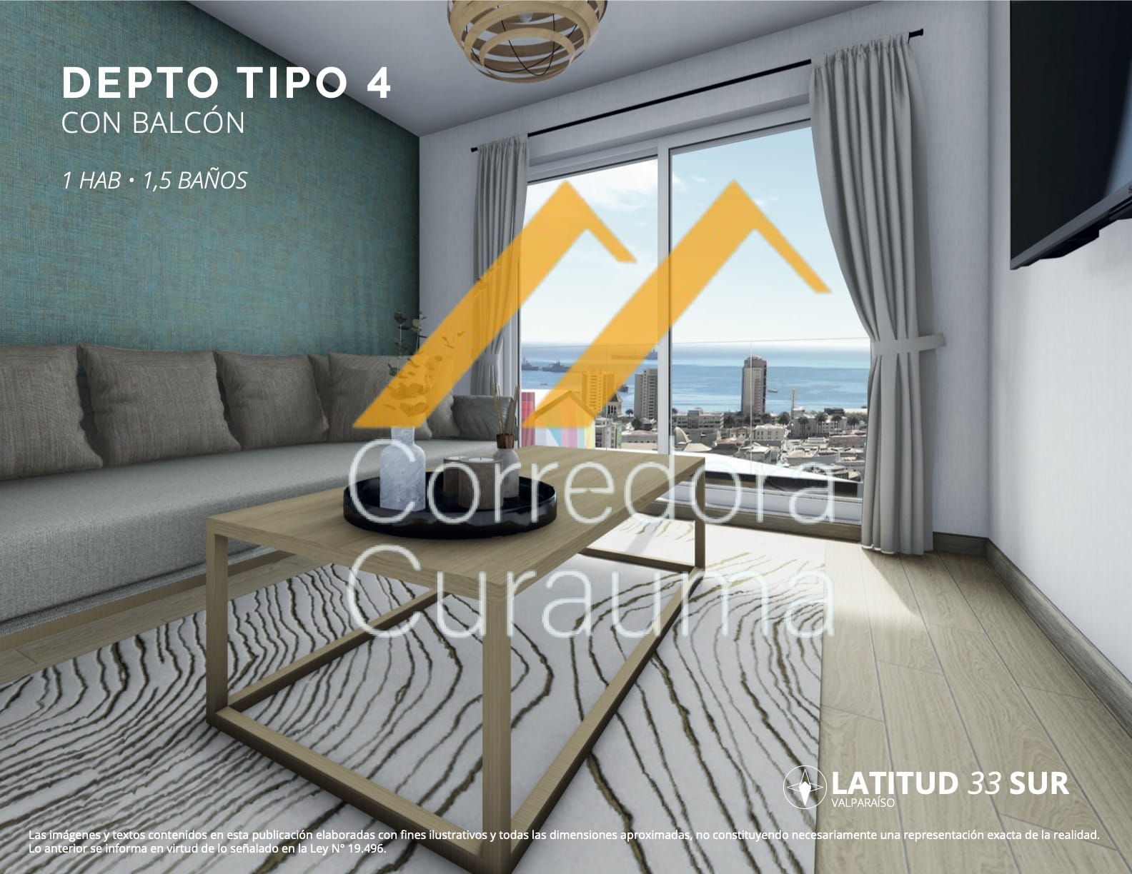 Edificio “Latitud 33° SUR” Valparaíso. - Corredora Curauma